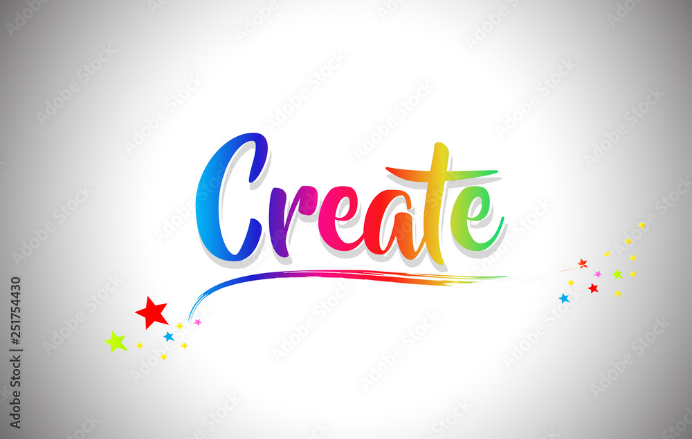 Create Handwritten Word Text with Rainbow Colors and Vibrant Swoosh ...