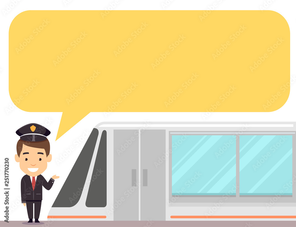 Train Driver Speech Bubble Illustration Stock Vector | Adobe Stock