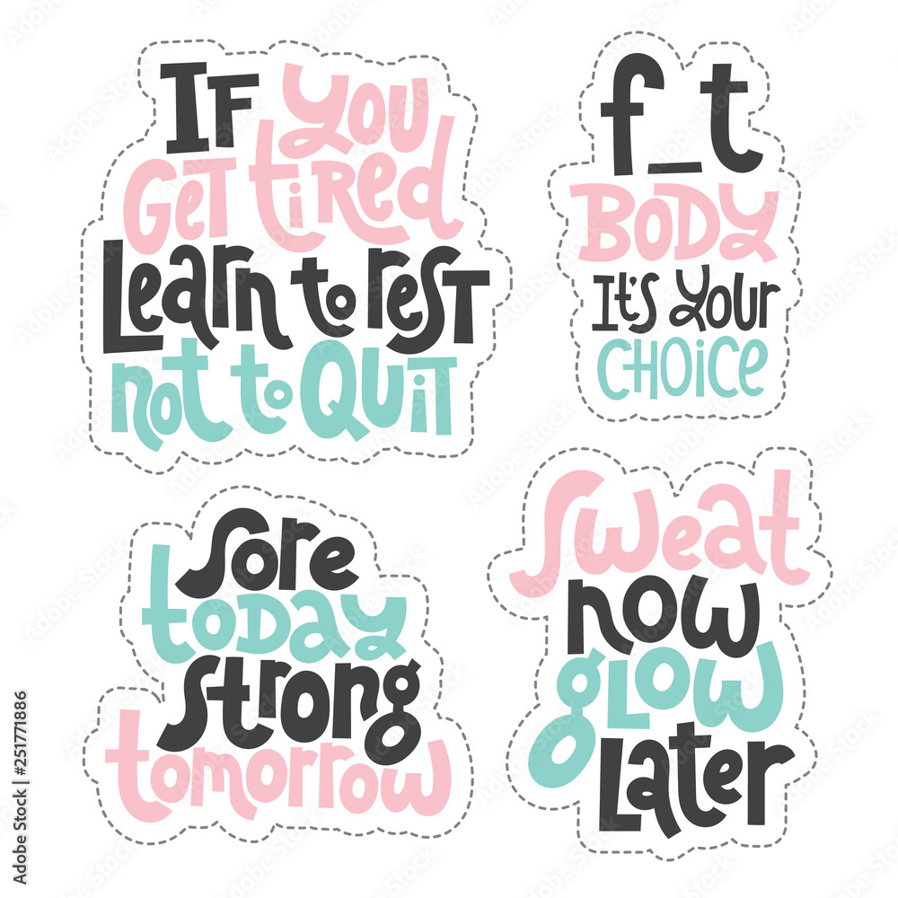 Fitness motivational quotes Stock Vector | Adobe Stock