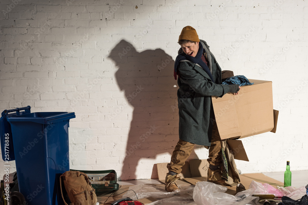 Homeless Person In A Box