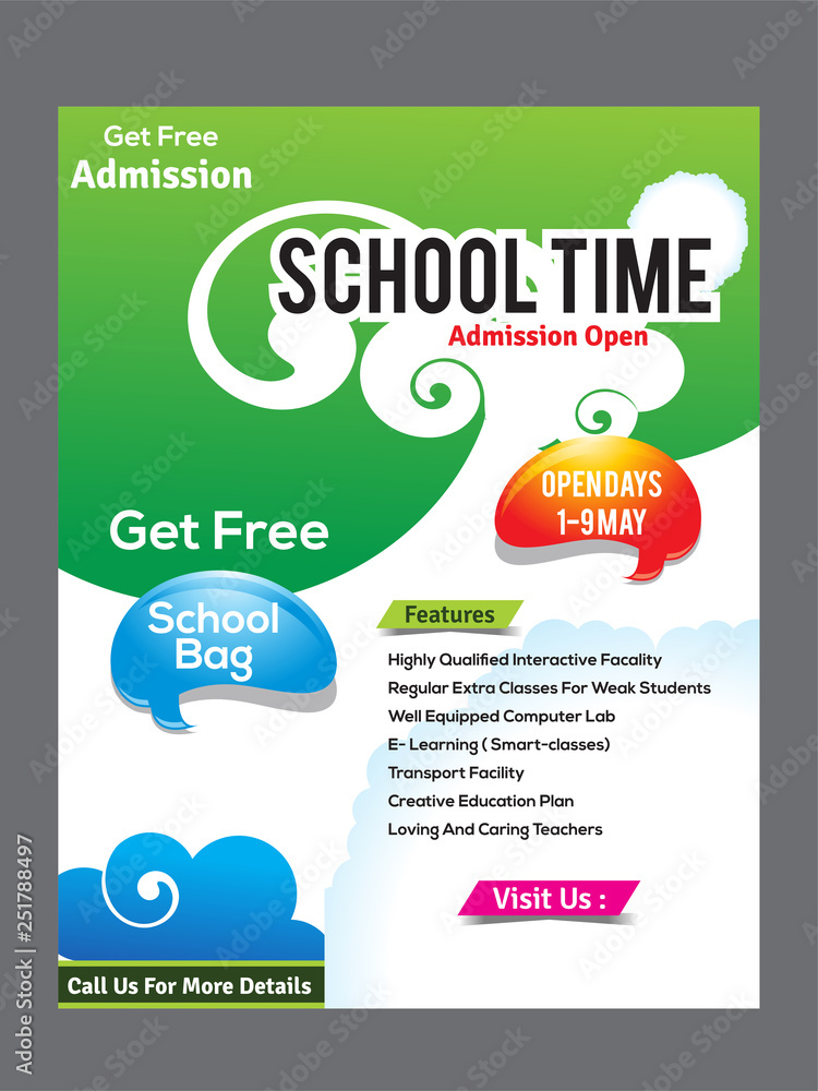 school flyer design template Stock Vector | Adobe Stock