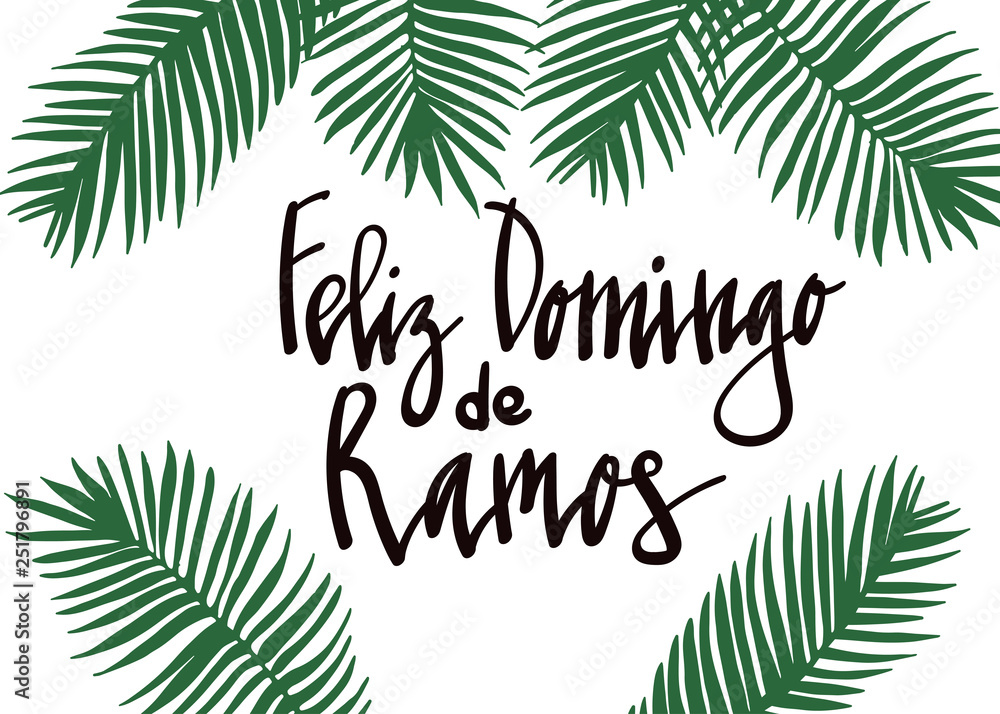 Feliz Domingo de Ramos - Happy Palm Sunday - celebration card with ...