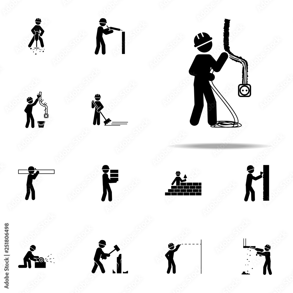 cable, electric worker icon. Construction People icons universal set ...