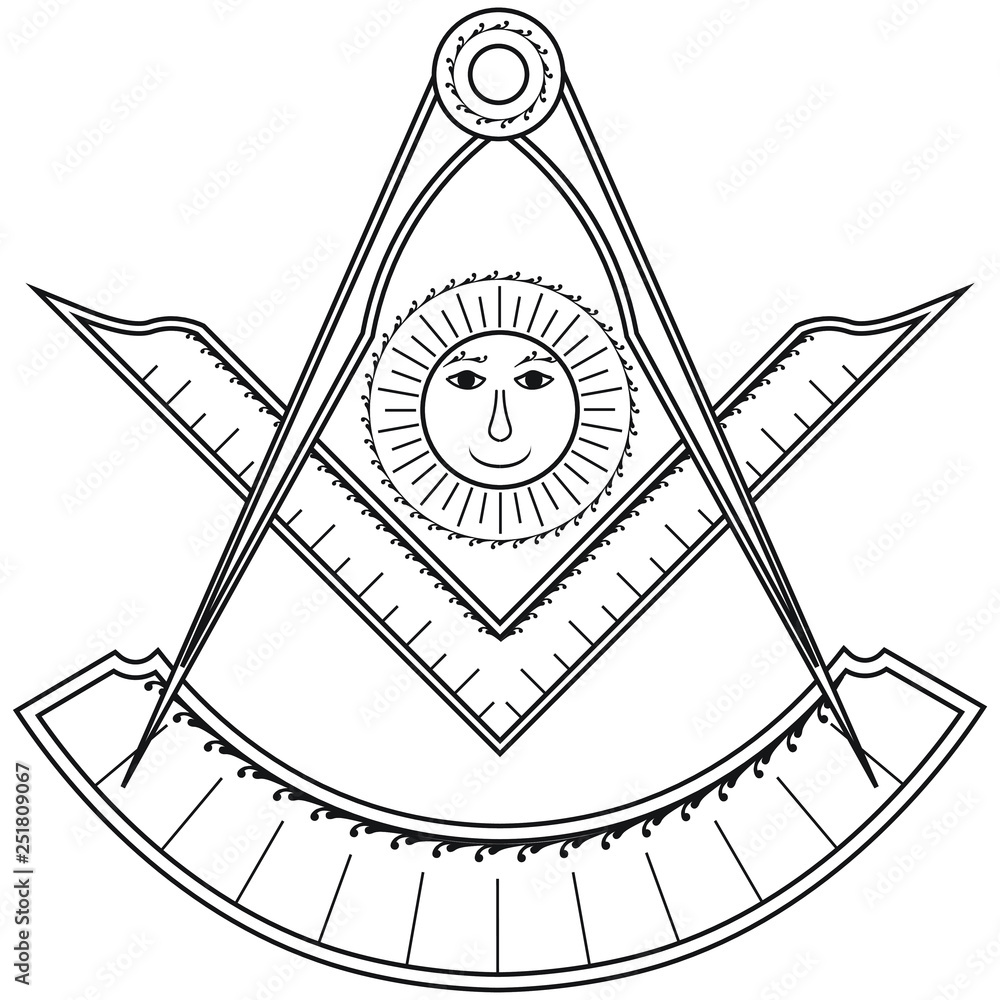 Masonic symbol of Past Master for Blue Lodge Freemasonry Stock Vector ...