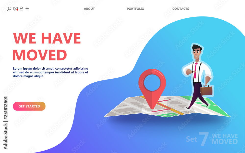 We have moved vector illustration concept. We have moved new office ...