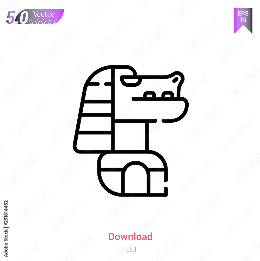 Outline sobek icon isolated on white background. Line pictogram ...