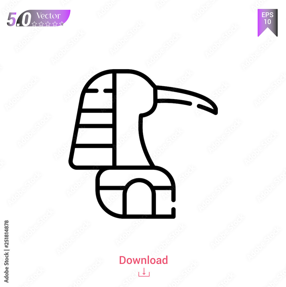 Outline thoth icon isolated on white background. Line pictogram ...