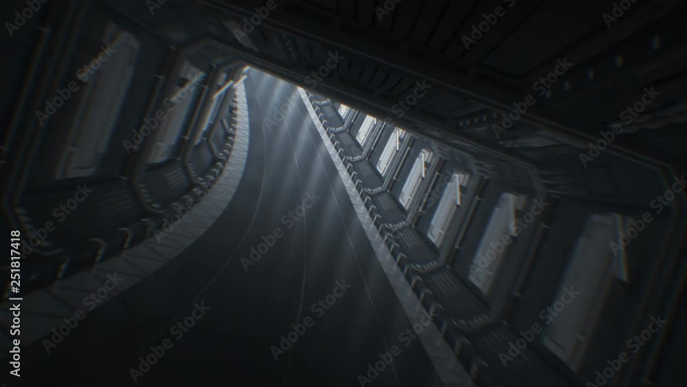 Beautiful Fast Flight Through the Endless Abstract Tunnel. Moving in ...