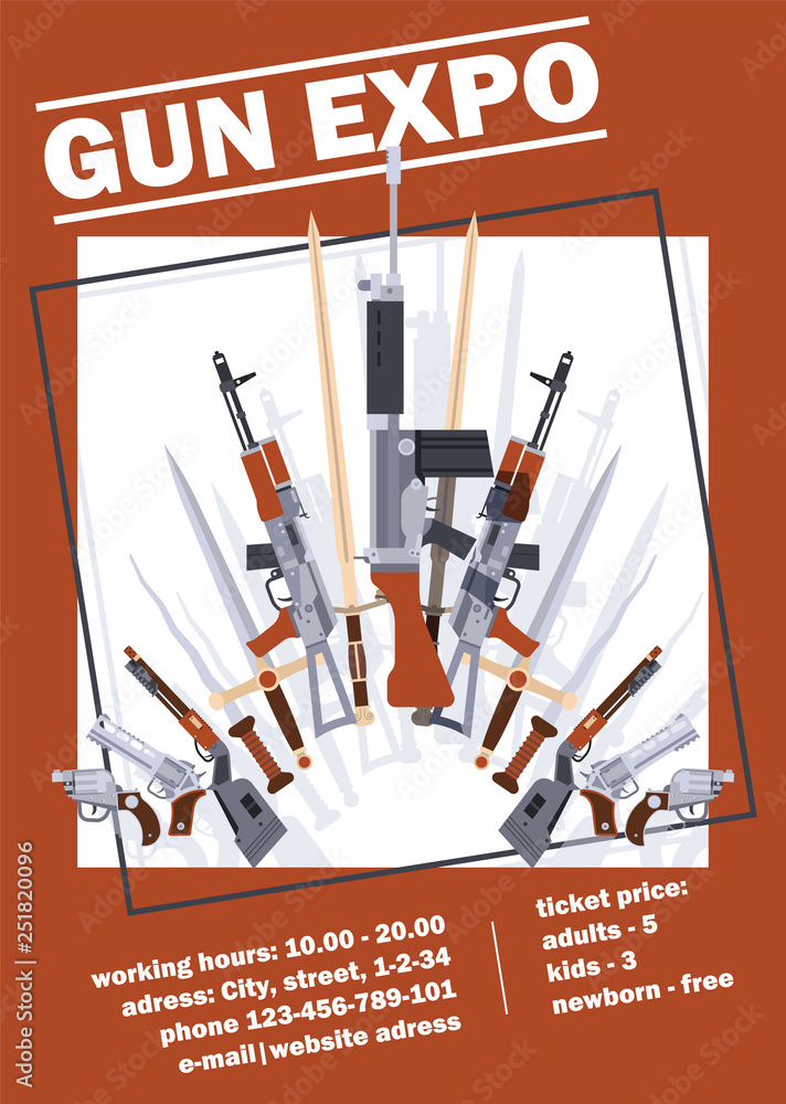 Pistols vector military weapon gun retro firearm revolver backdrop ...