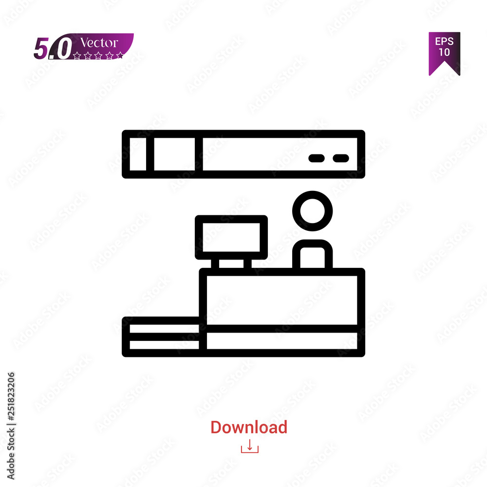 Outline counter icon isolated on white background. Line pictogram ...