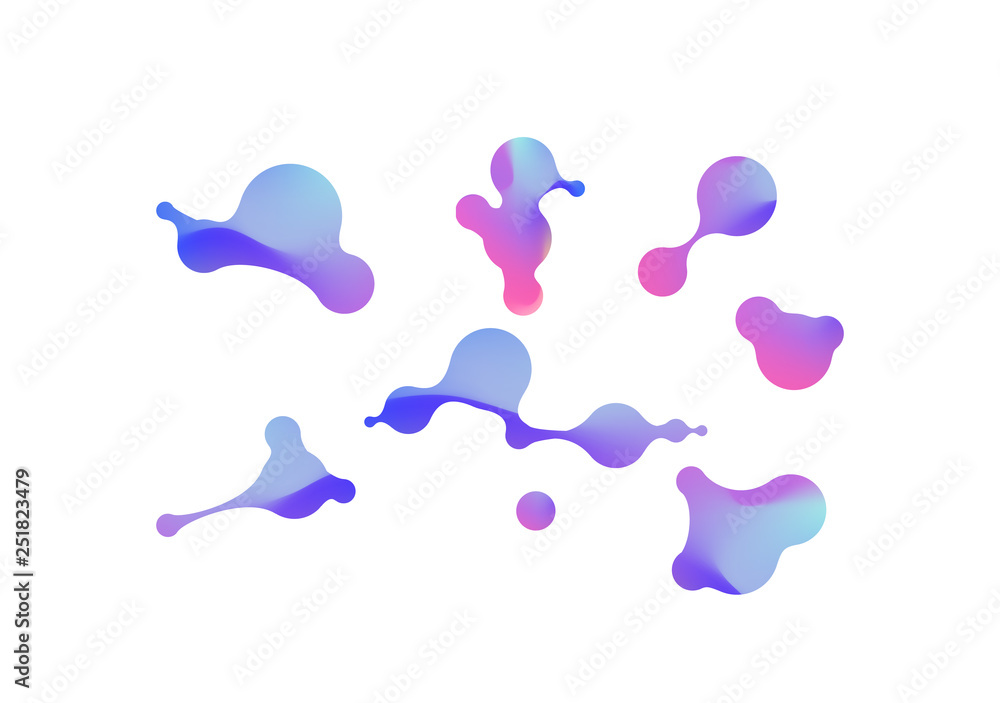 Template of fluid organic shapes. Abstract liquid gradient shapes. Set ...