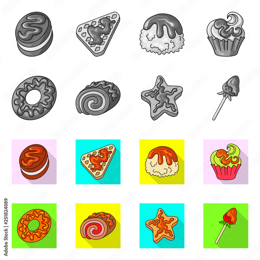Vector design of confectionery and culinary icon. Set of confectionery ...