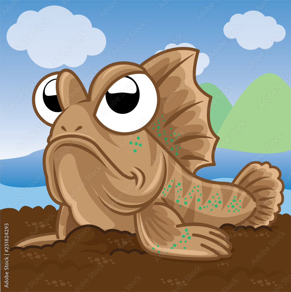 Mudskipper cartoon, animal cute, cartoon cute Stock Vector | Adobe Stock