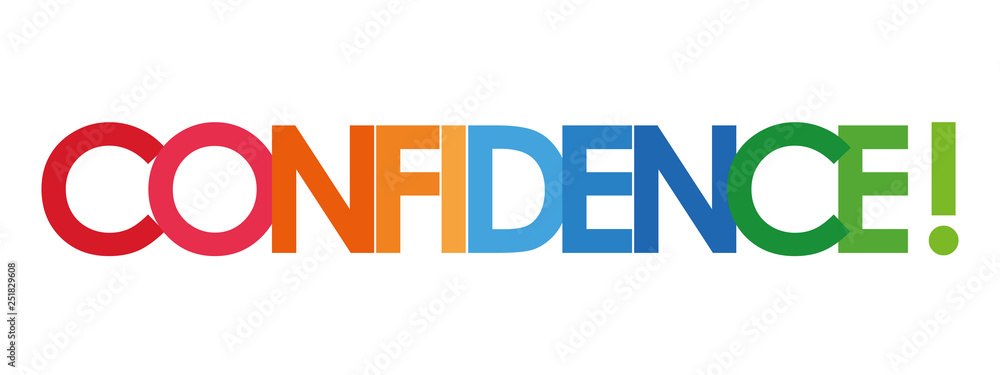 confidence text in white background Stock Vector | Adobe Stock