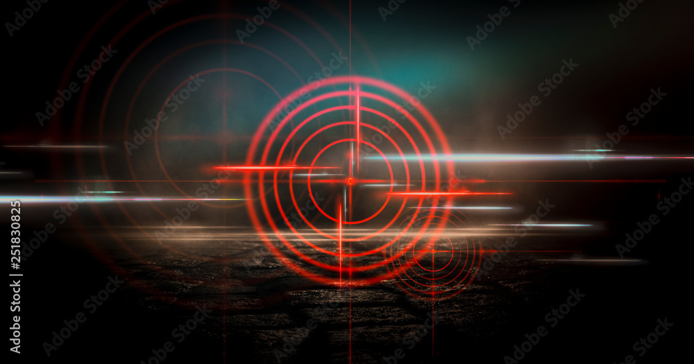 Futuristic abstract background. Empty room background, concrete. Neon ...