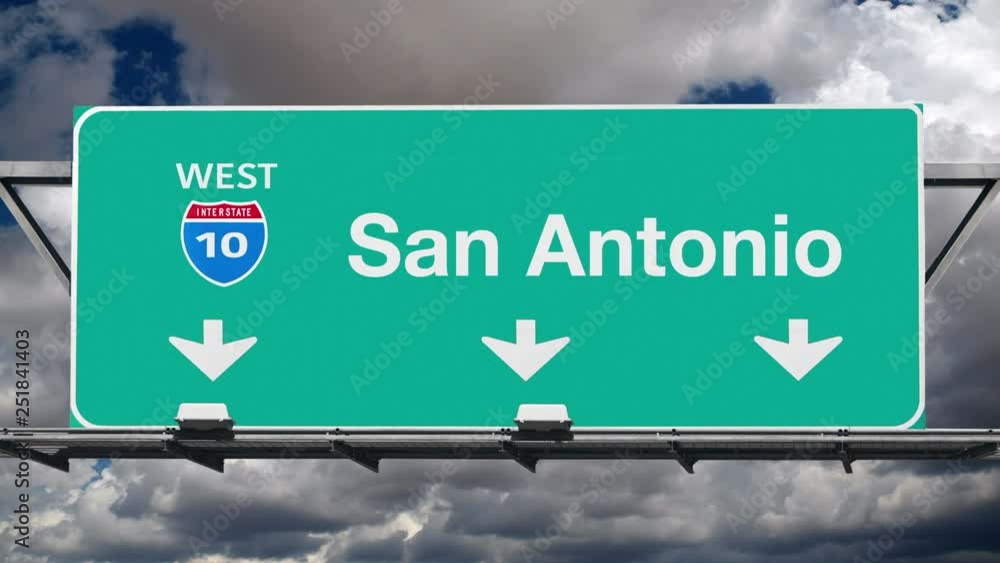 San Antonio Texas interstate route 10 overhead freeway directional ...