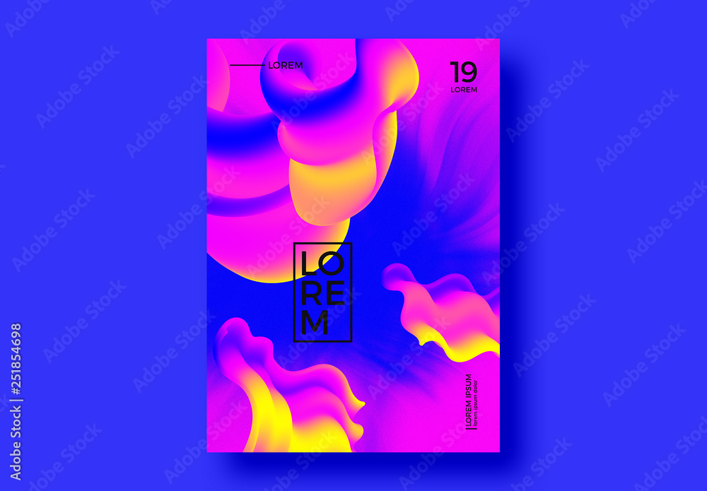 Poster Layout with 3D Gradient Shapes Stock Template | Adobe Stock