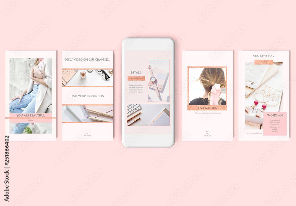 10 Social Media Post Layouts with Glitter Elements Stock Template ...