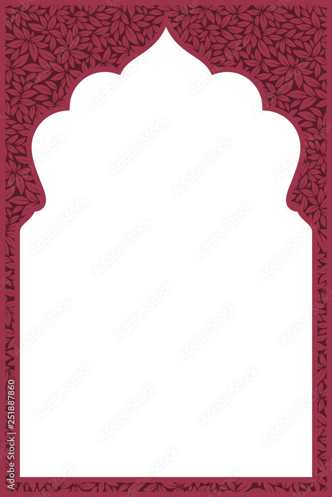 Indian frame with leaves texture on white background - Vector Stock ...