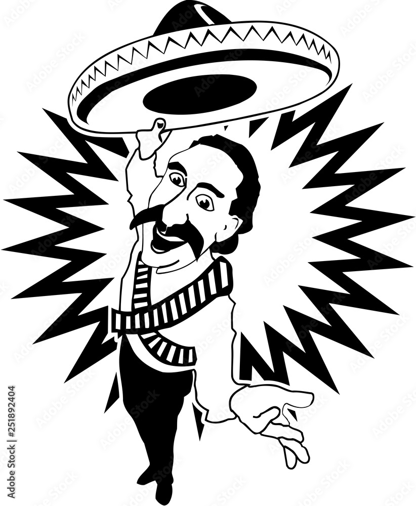 Mexican Rancher Vector Cartoon Illustration Stock Vector | Adobe Stock