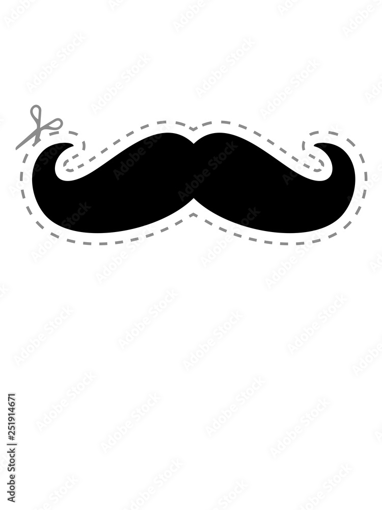ausschneiden schere Emergency Mustache notfall gestrichelte linie ...