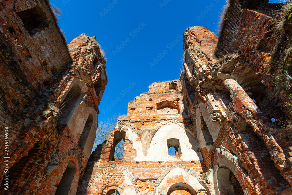 ruins of medieval Prussian castle of Balga belonging to the Knights of ...
