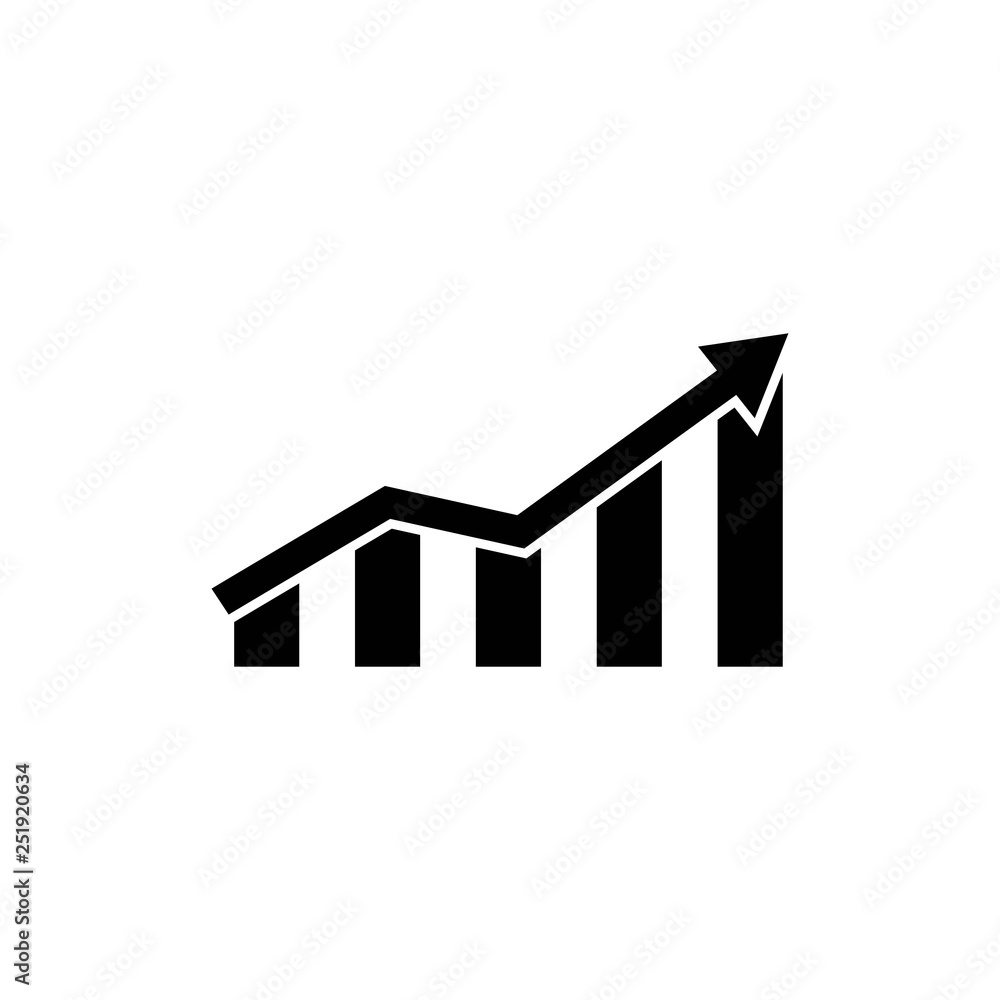 Graph Icon in trendy flat style isolated on white background. Chart bar ...