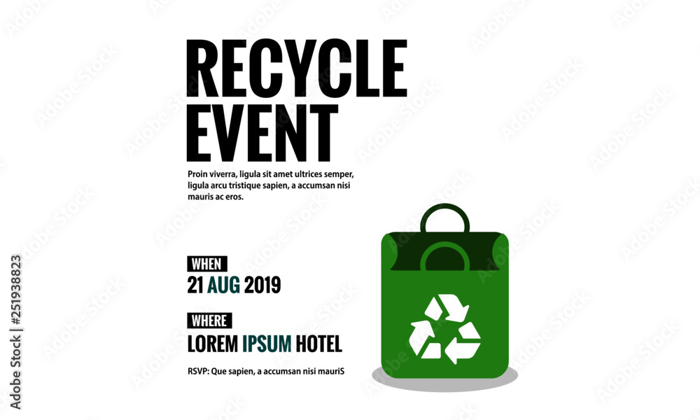 Recycle Event Invitation Design with Where and When Details Stock ...