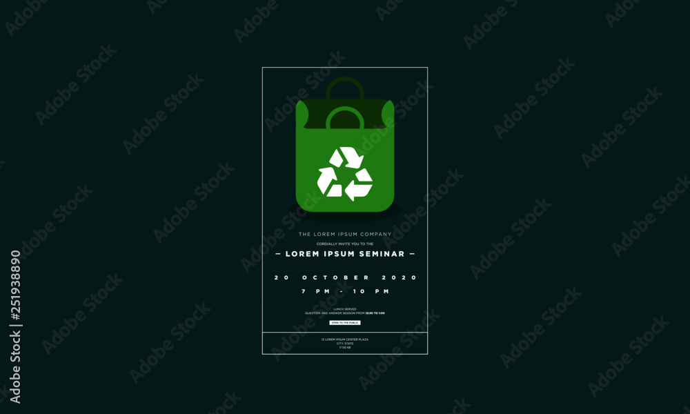 Recycle Event Invitation Design with Where and When Details Stock ...