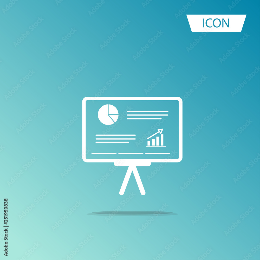 Statistics, accounting vector icons, Charts, presentation and pie chart ...