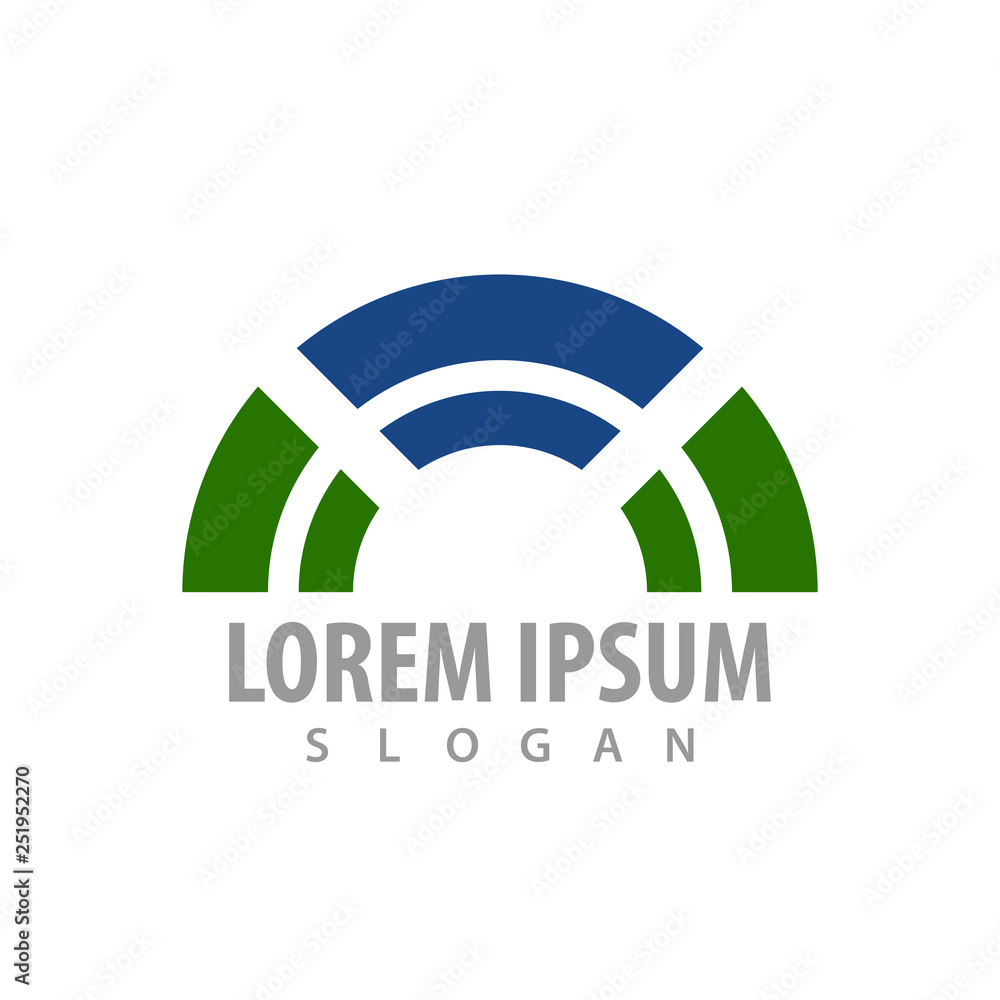 logo concept design. half round Symbol graphic template element vector ...