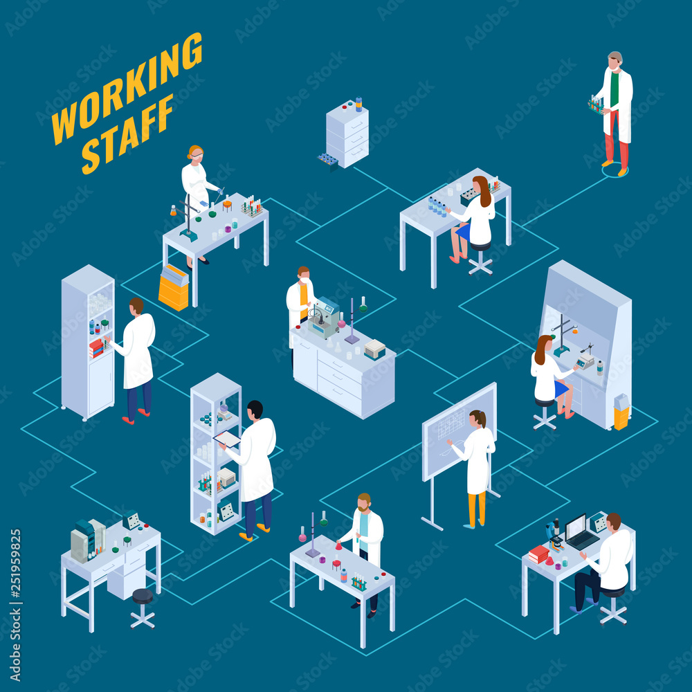 Chemical Laboratory Isometric Flowchart Stock Vector | Adobe Stock