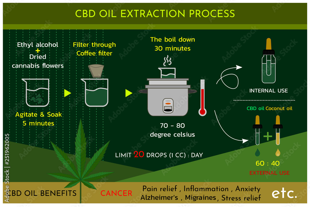 Cannabis Oil CBD Oil Extraction Process Stock Vector Adobe Stock