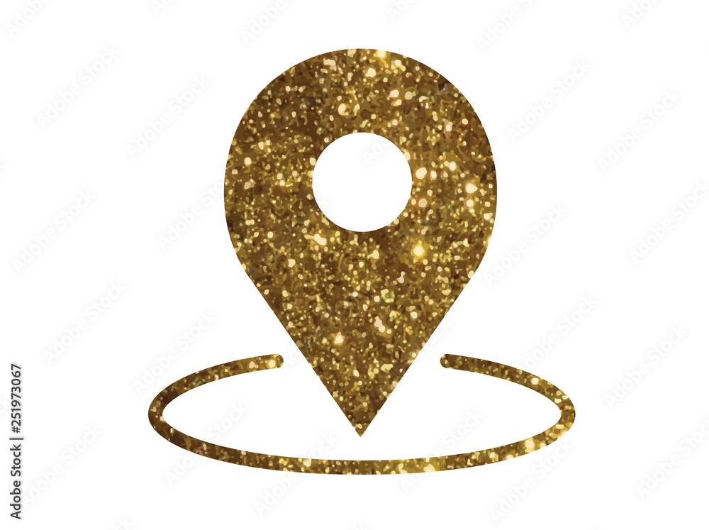 Gold glitter vector interface online location map line flat icon Stock ...