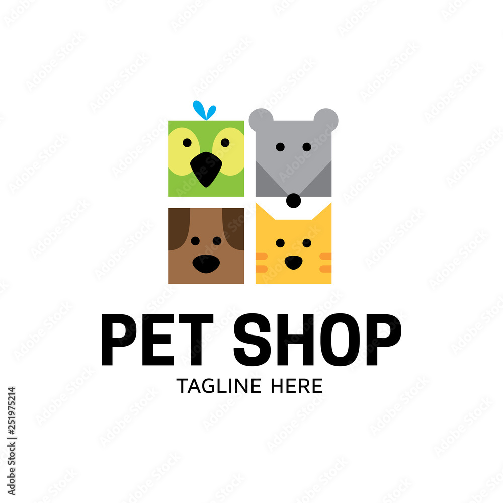 Vector Pet Shop Logo Design Stock Vector | Adobe Stock