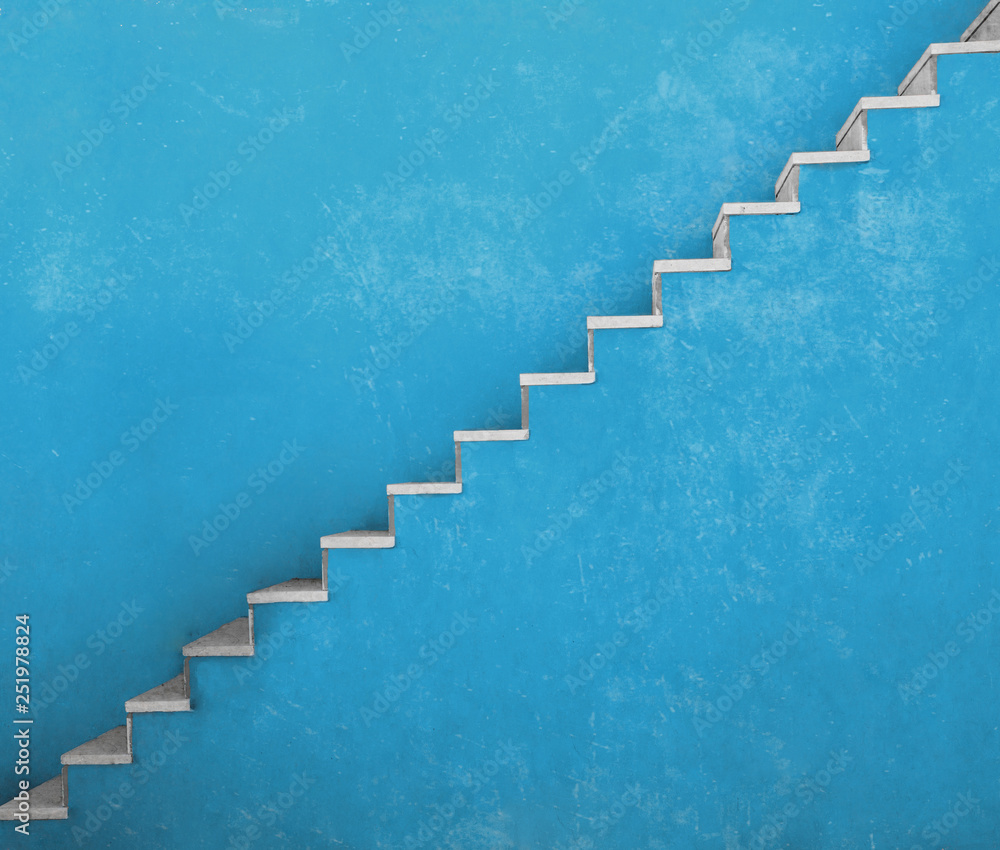 Blue wall with stairs texture background, minimalistic style for base ...