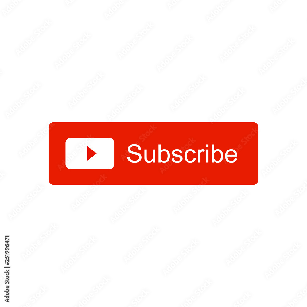 Subscribe video channel button icon. Vector illustration. Isolated on ...