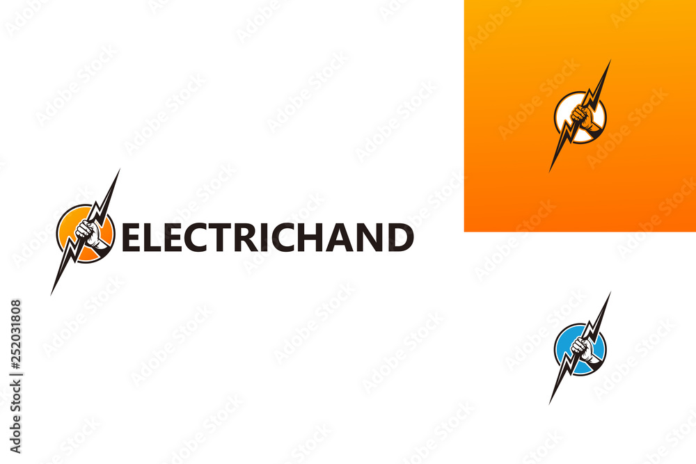Electric Hand Logo Template Design Vector, Emblem, Design Concept ...