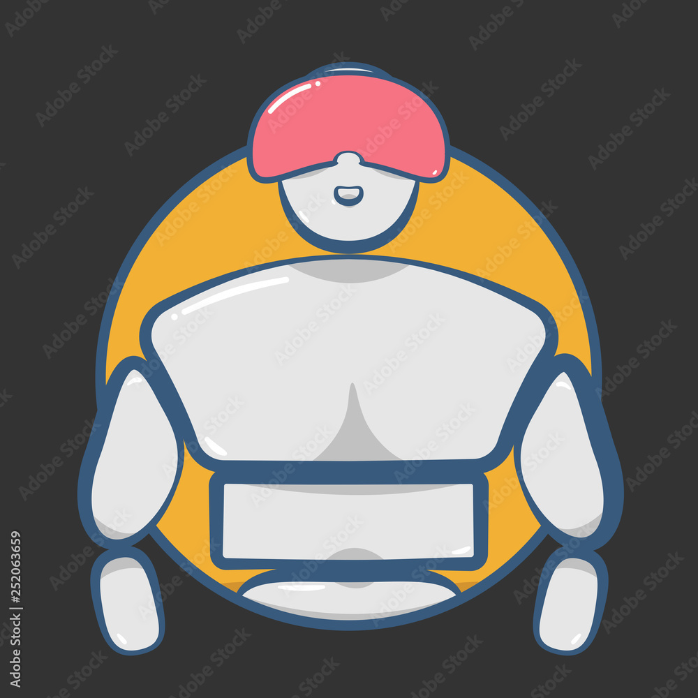 Retrowave robot vector logo. Stock Vector | Adobe Stock