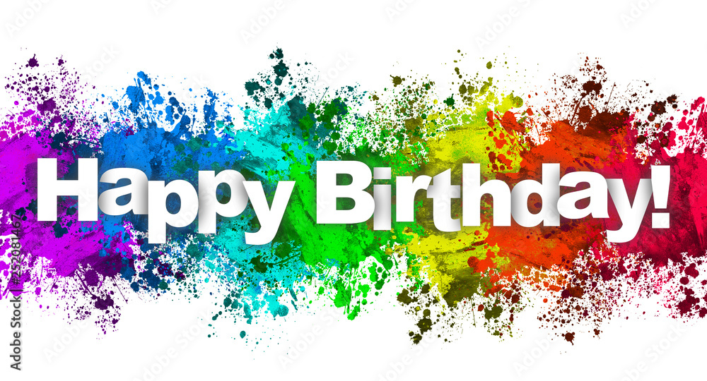 Paint Splatter - Happy Birthday Stock Illustration | Adobe Stock