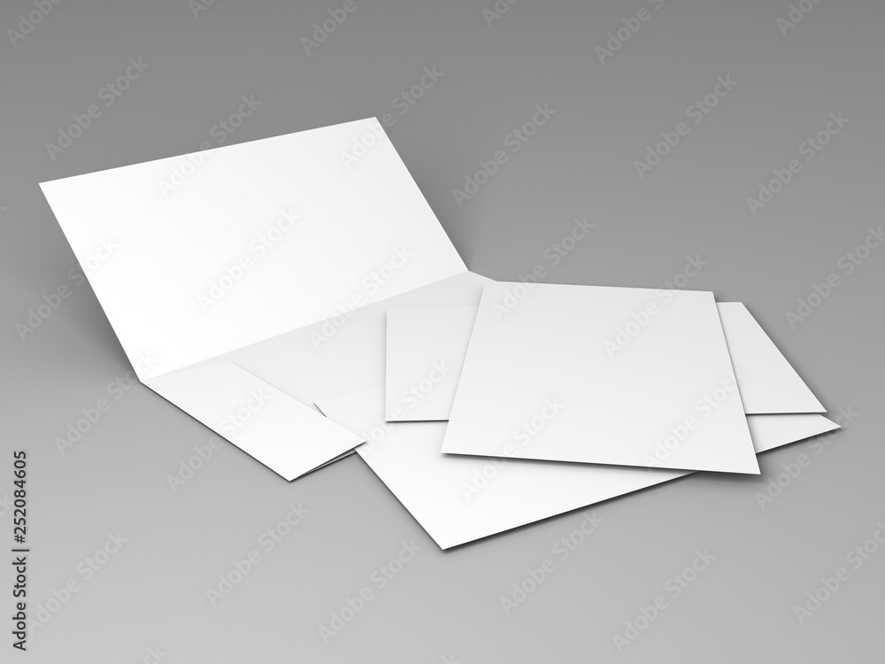 Blank white folder brochure template mockup Stock Illustration | Adobe ...