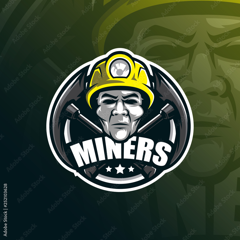 miner vector mascot logo design with modern illustration concept style ...