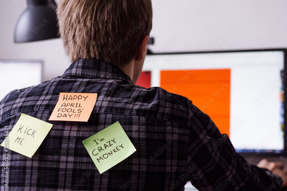 1 april fools day. Funny day. April fish. Prank. Inscriptions on the ...