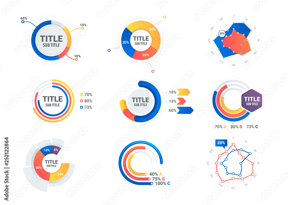Graphs and charts set. Statistic and data, information infographic ...
