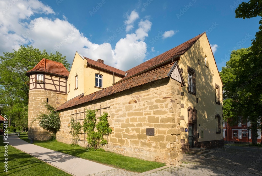 City wall at the palace square, Bad Rodach, Coburg district, Upper ...