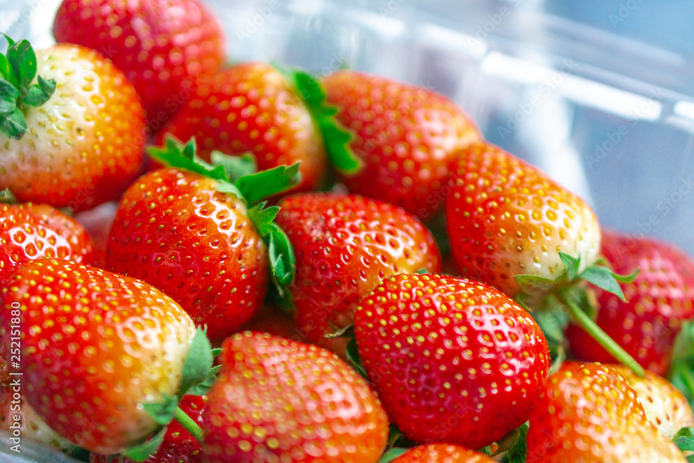 Strawberries are fruits that are grown in warm areas with many shapes ...