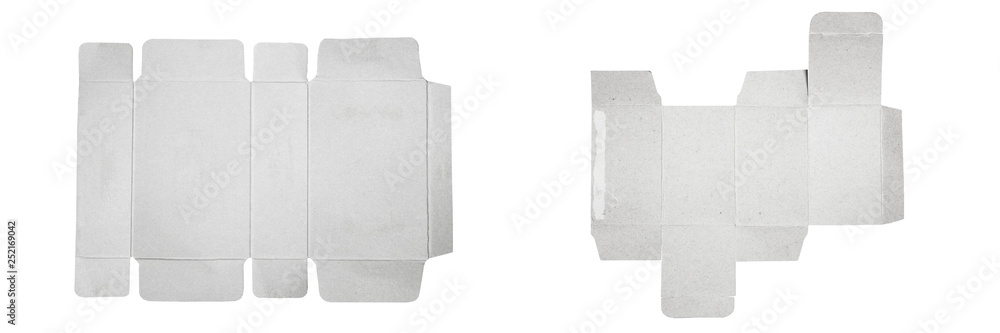 Mockup blueprint Template of paper box packaging. old cardboard with ...