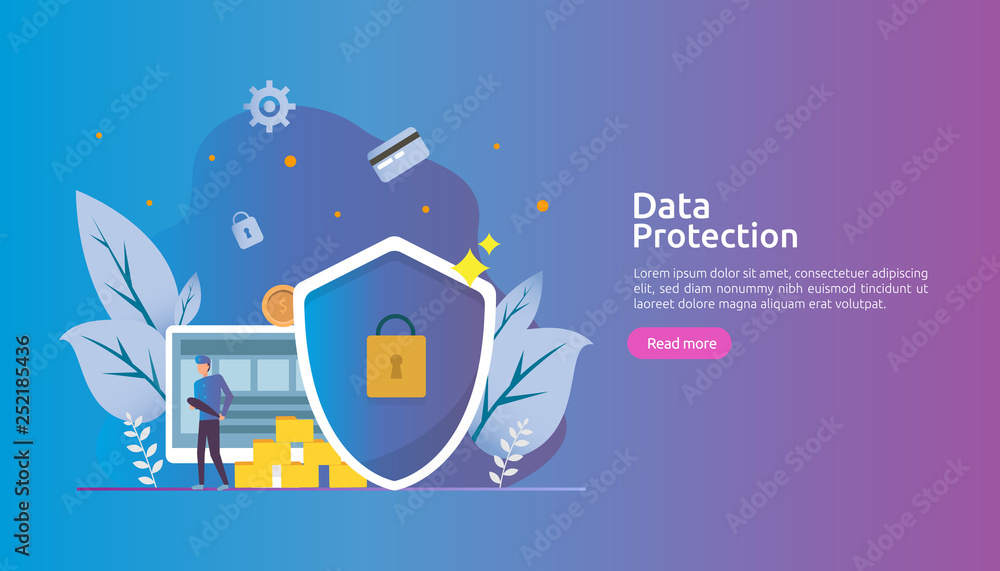 Safety and confidential data protection. VPN internet network security ...