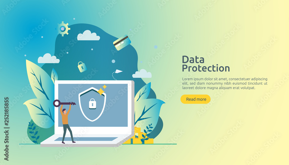 Safety and confidential data protection. VPN internet network security ...