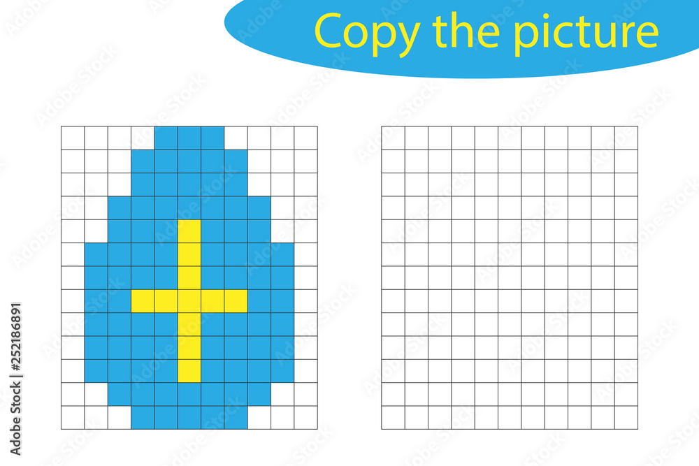 Copy the picture, pixel art, easter egg cartoon, drawing skills ...
